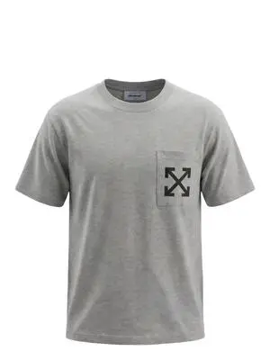 Off-White Arrows-print Patch Pocket T-shirt - Grey