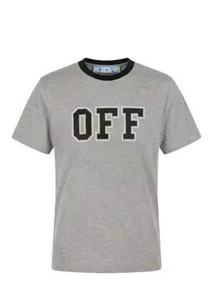Off-White Logo-print Ringer T-shirt - Grey