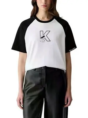 KARL LAGERFELD Karl Lagerfeld Choupette Print Raglan Sleeve T-Shirt