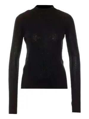 Pinko Ribbed-knit Wool Sweater - Black