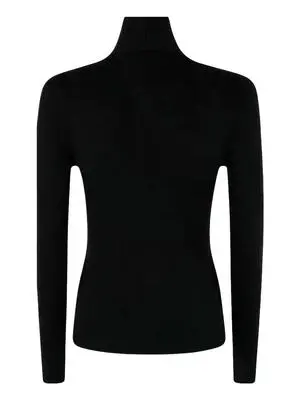 P.a.r.o.s.h Ribbed Knit Tie-neck Sweater - Black