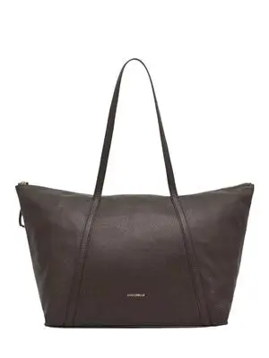 COCCINELLE Nory Grained-leather Tote Bag - Brown