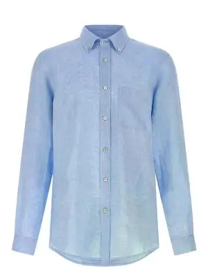 RIVIERA Button-down Linen Shirt - Blue
