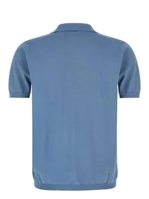 RIVIERA Open-collar Short-sleeve Polo Shirt - Blue