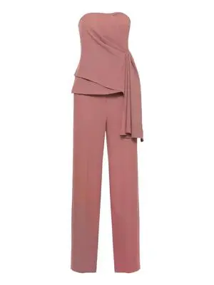 EMME Asymmetrical Hem Corset Blouse And Trousers Set - Pink
