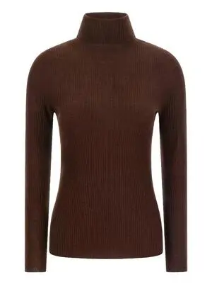 Fabiana Filippi Ribbed Knit Turtleneck Sweater - Brown