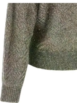 BRUNELLO CUCINELLI Brunello Cucinelli Abstract Leaf Sequin Embellished Sweater