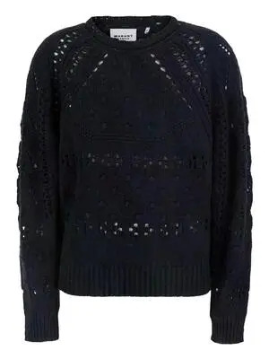 MARANT ETOILE Marant Étoile Bobble-Knit Pointelle-Trim Sweater Black