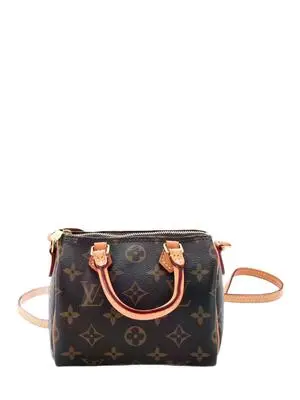 LOUIS VUITTON Speedy Bandouliere Monogram Canvas Nano Crossbody Bag - Brown