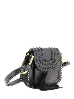Chloé Hudson Whipstitch Leather Mini Crossbody Bag - Black