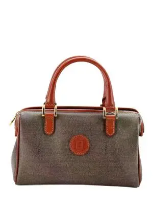 Fendi Pequin Convertible Boston Bag Coated Canvas Mini Satchel - Brown