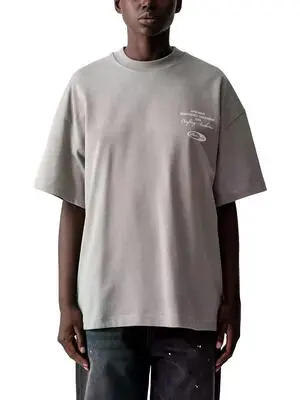 WRSTBHVR Logo-print Drop Shoulder T-shirt - Grey