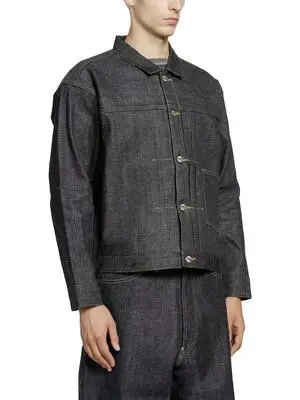 TAIGA TAKAHASHI Lot.703 Pleated Denim Jacket - Blue
