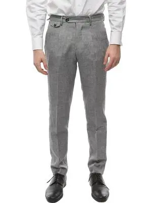CRUNA Houndstooth Pattern Tailored Trousers - White