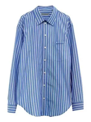 Balenciaga Logo-embroidered Shirt - Blue
