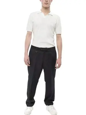 PAOLO PECORA Pleated Turn-up Trousers - Grey