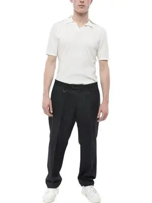 PAOLO PECORA Pleated Turn-up Trousers - Grey