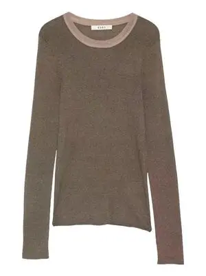 6397 6397 Contrast Trim Fine-Knit Sweater