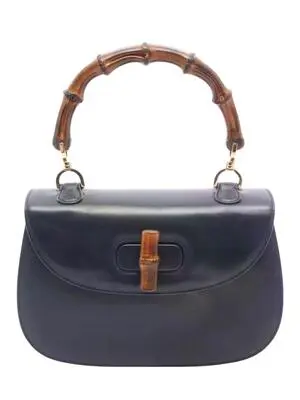 Gucci 20th Century Calfskin Bamboo Night Satchel - Blue