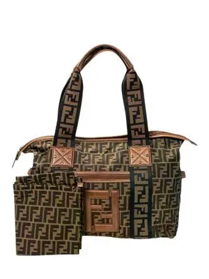Fendi Zucca Monogram Canvas Tote Bag - Brown