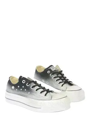CONVERSE Glitter Effect Stud Embellished Lace-up Sneakers - Silver
