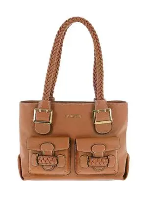 Moschino Braided Handle Shoulder Bag - Brown