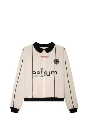 Astrum Imagination Pinstriped Polo Sweatshirt - Neutrals