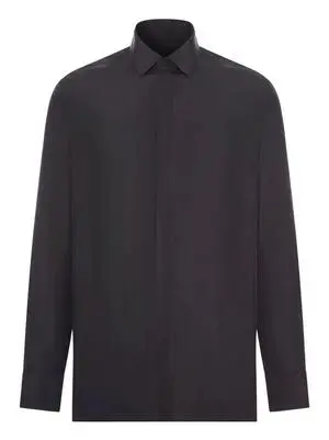 TOM FORD Habotei Concealed-placket Silk Shirt - Black