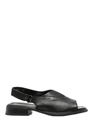 SERGIO MORETTI FIRENZE Open Toe Touch-strap Slingback Sandals - Black