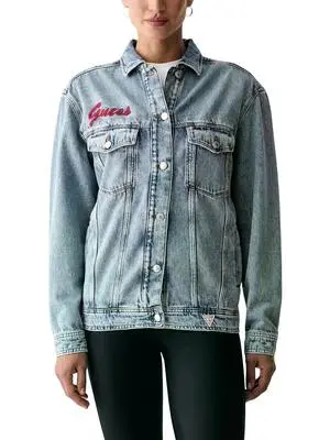 Guess Sequin Embellished Denim Jacket - Blue