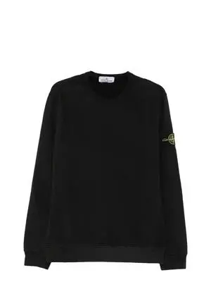 Stone Island Logo Patch Sweatshirt - Black