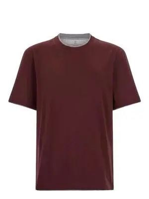 Brunello Cucinelli Double-layer T-shirt - Red