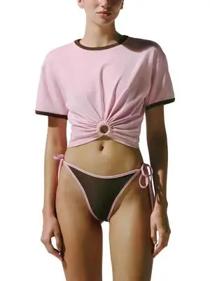 BAOBAB Tika Ring-detail Ruched T-shirt - Pink