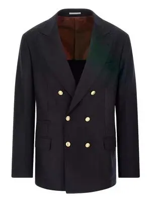 Brunello Cucinelli Double-breasted Virgin Wool Blazer - Blue