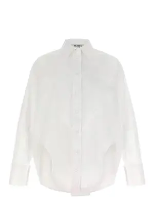 Attico Geometric Stitching Long Sleeve Shirt - White