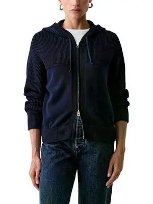 Kenzo Textured Knit Zip-up Hoodie - Blue