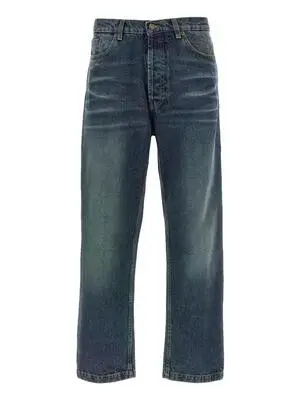 RIVIERA Stone-washed Tapered Jeans - Blue