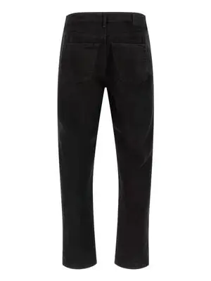 RIVIERA Garment-dyed Tapered-leg Jeans - Black