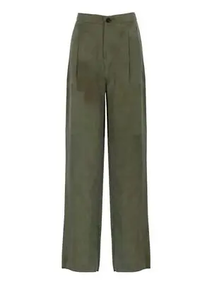 EMME Pleated Wide-leg Trousers - Green