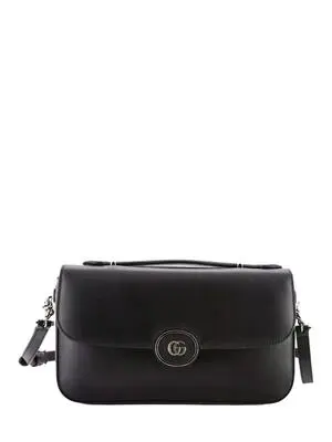 Gucci Petite Gg Flap Shoulder Bag - Black