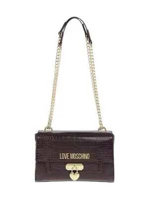 Moschino Crocodile-effect Shoulder Bag - Brown