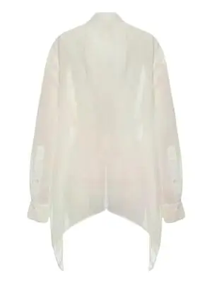 JUCCA Asymmetric Sheer Shirt - Neutrals
