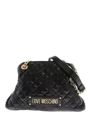 Moschino Quilted Logo Plaque Tote Bag - Black