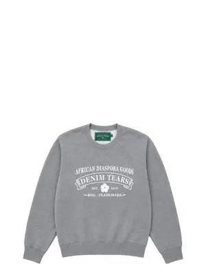 DENIM TEARS Logo Print Crew Neck Sweatshirt - Grey