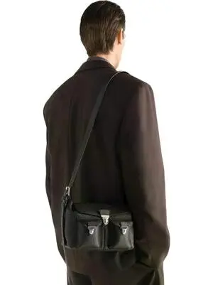 LEMAIRE Mini Soft Gear Bag In Bubble Lambskin - Brown