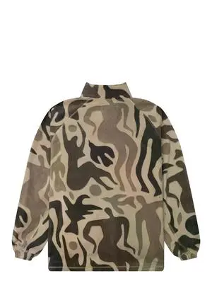 PARRA Abstract Print Fleece Jacket - Brown