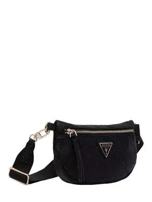 Guess Devon Logo-debossed Belt Bag - Black