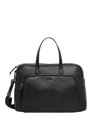 COCCINELLE Grained Leather Luggage Bag - Black