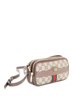 Gucci Ophidia Gg Coated Canvas Mini Crossbody Bag - Brown