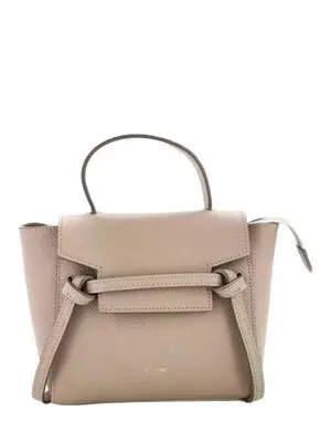 Celine Belt Bag Textured Leather Pico Shoulder Bag - Neutrals